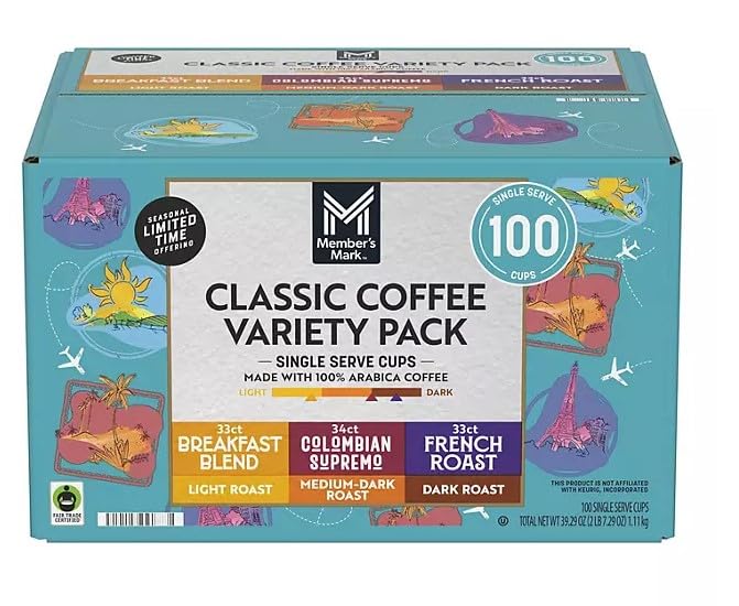 Amazon.com: Members Mark Classic Coffee Variety Pack, 100 Kcup Pods