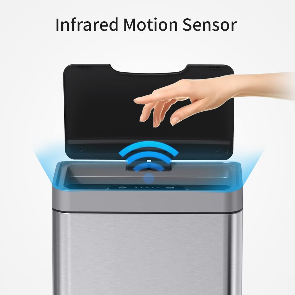 Snapklik.com : Mbillion Automatic Trash Can Touchless Trash Cans 15 Gallon Motion Sensor Trash ...
