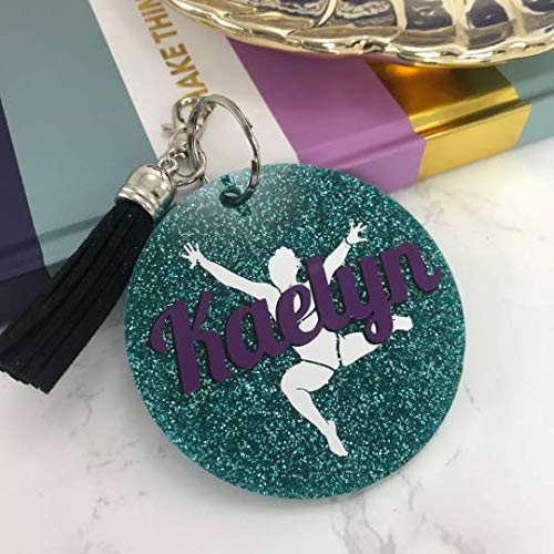 Amazon.com: Gymnast Glitter Bag Tag, Stag Leap, Personalized ...