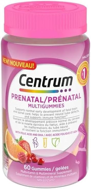 Centrum Prenatal Multigummies with DHA and Folic Acid, Postpartum ...