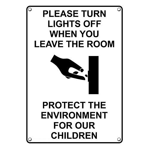 Amazon.com: Weatherproof Plastic Vertical Please Turn Lights Off Sign ...