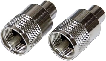 Amazon | MP-5 (2個セット) ニッケルメッキ 5D-2V/FB用 M型コネクター 国内生産品 | ノーブランド品 | 無線機ケーブル・配線パーツ