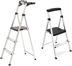 Amazon.com: Rubbermaid RM-SLA3-T 3-Step Ultra Light Aluminum Step Stool ...