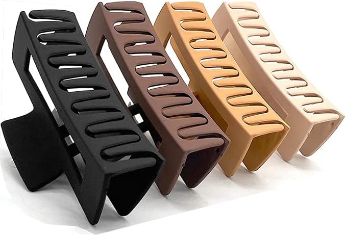 QAIMER hair claw clips for women thick hair, 4.1 inch matt coated hair ...