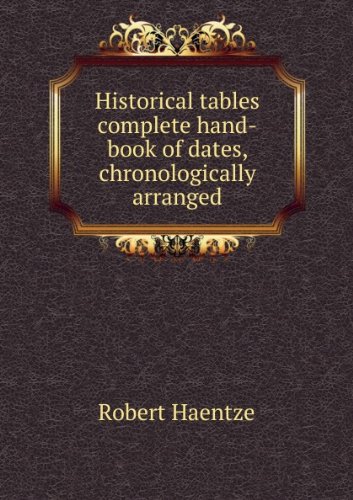 Historical tables complete hand-book of dates, chronologically arranged ...