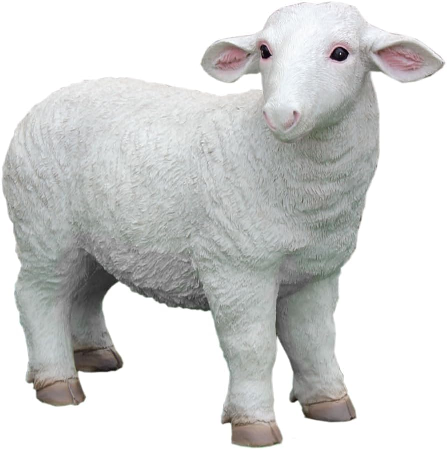 Ablerhome Large Sheep Garden Ornament outdoor lamb Animal statue Resin ...