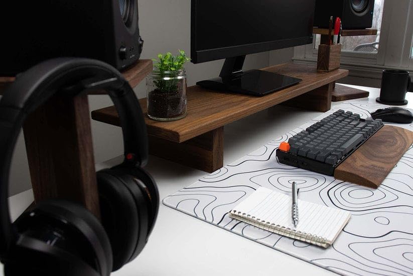 carpentray 66cm Wooden Computer Long Monitor Stand, Monitor Riser Desk ...