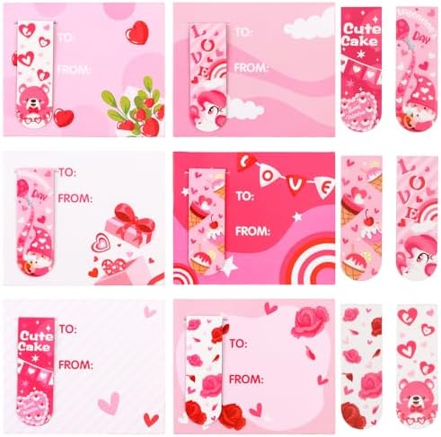 Amazon.com: CCINEE 24 Pcs Valentine's Day Magnetic Bookmarks Bulk,Cute ...