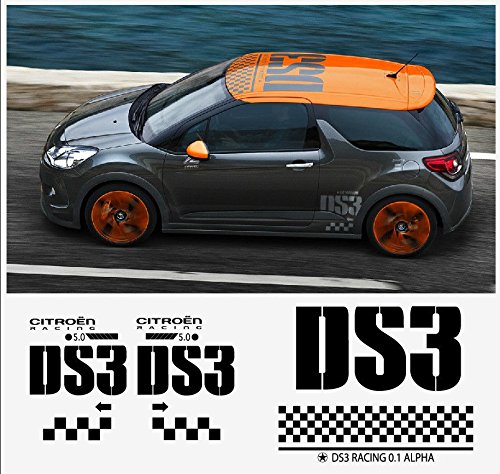 Buy Sport DS3 roof Decal Side Decal Decal Set 5 pcs. Set (Silver ...