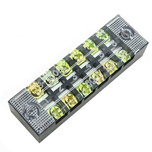 PRAV® Strip Terminal Block Metal Plated Housing Casing 6P Double Row ...