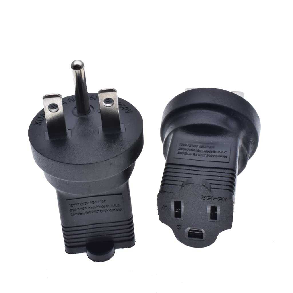 6-15P to 5-15R Power Adapter,Toptekits NEMA6-15P Male to 5-15R Female ...