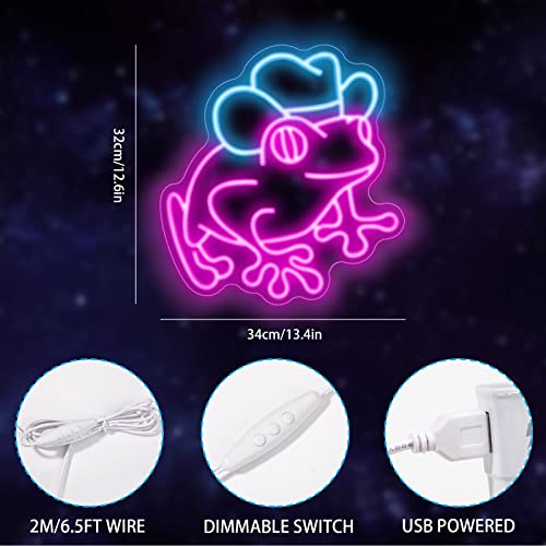 Cowboy Frog Neon Sign for Wall Decor Frog with Cowboy Hat Led Neon ...