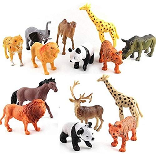 nabhya 12 Pieces Wild Animal Toy Set - Educational Learning Game for ...