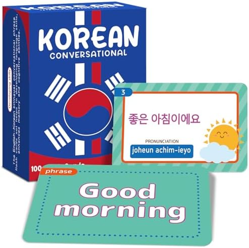 Amazon.com: 100Pcs Korean Conversational Phrase Flash Cards Korean ...