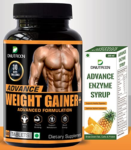 DNUTRIXN Advance Weight Gainer Plus Tablets -60 + Enzyme Syrup | 30 ...