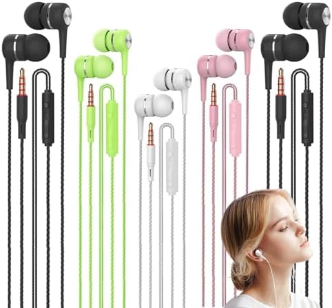 Amazon.com: 5 Pack Wired Earbuds with Microphone, in-Ear Headphones ...
