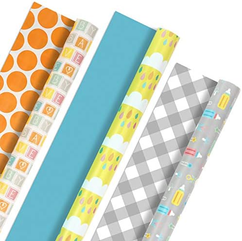 Amazon.com: Hallmark Reversible Wrapping Paper, Baby Love (Pack of 3 ...