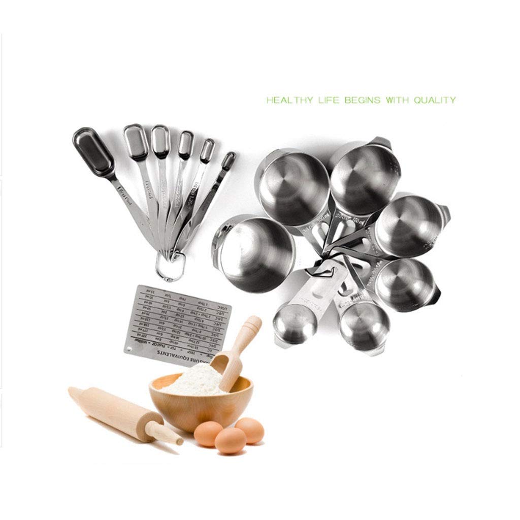 LLS 14pcs Stainless Steel Measuring Spoons, Digital Tablespoon Teaspoon ...