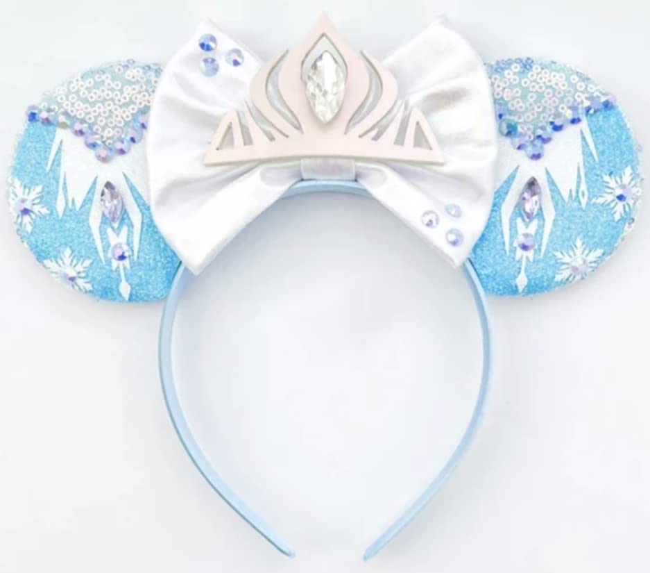 Amazon.com: CLGIFT Frozen Inspired Minnie Ears Headband, Elsa Minnie ...