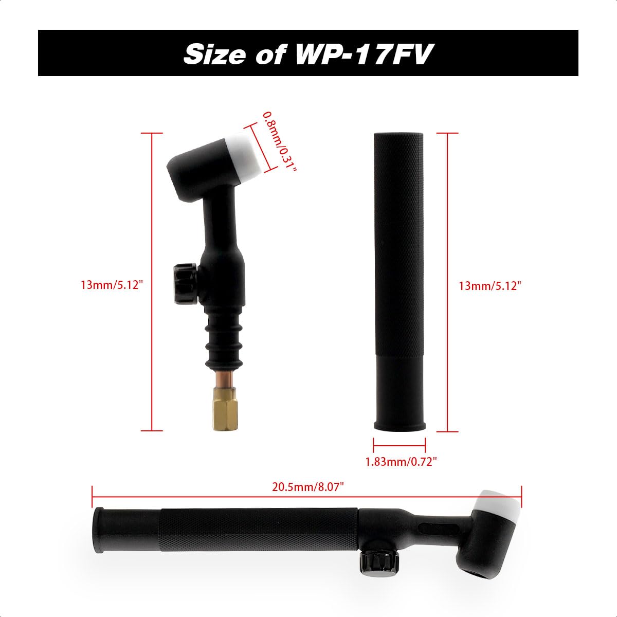 Snapklik.com : WeldingStop WP-17FV TIG Welding Torch Flex Head Body