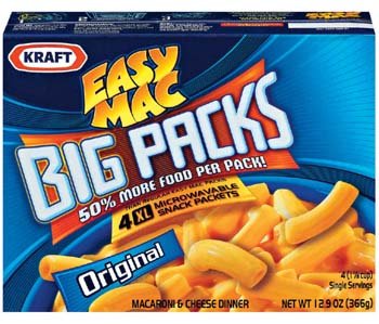 Amazon.com : Kraft Easy Mac Original 4 XL Microwavable Big Packs 12.9 ...