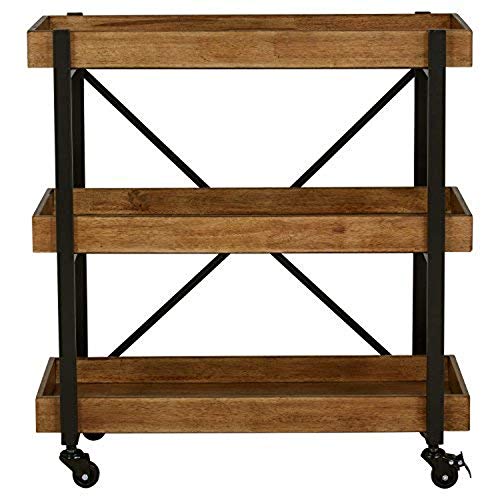 Snapklik.com : BrandRivet Modern Rustic Rolling Bar Cart