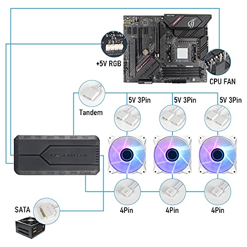 Buy darkflash INF8 120mm ARGB PWM Case Fans with Controller for Pc Case ...