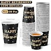 Amazon.com: Baderke 50 Pcs Happy Retirement Paper Cups, 9 oz, Black ...