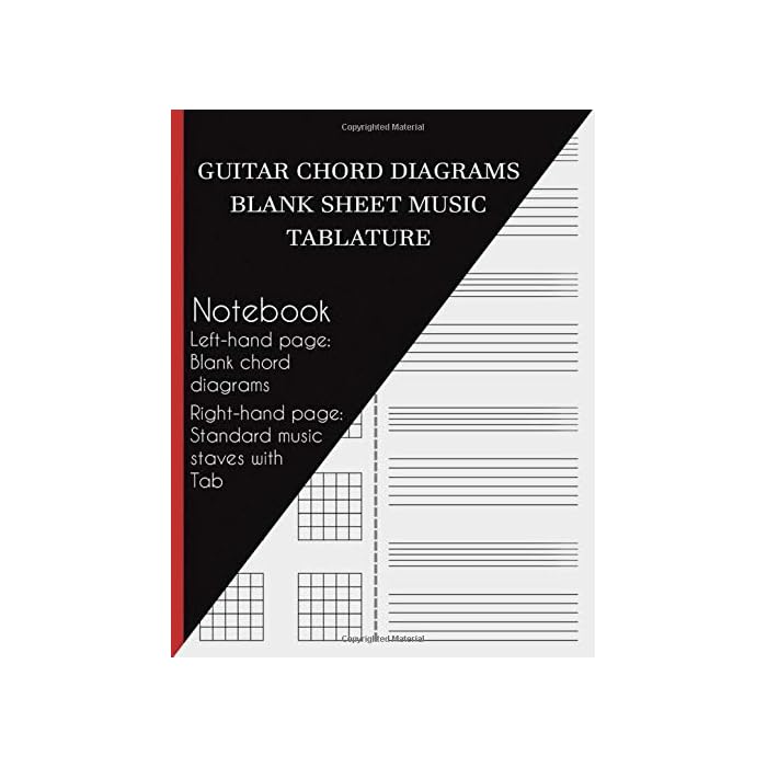 Buy 3 Functions In 1 Music Paper Notebook: Blank Guitar Chord Diagrams ...
