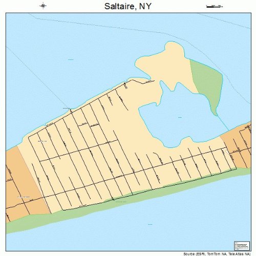 Amazon.com: Large Street & Road Map of Saltaire, New York NY - Printed ...