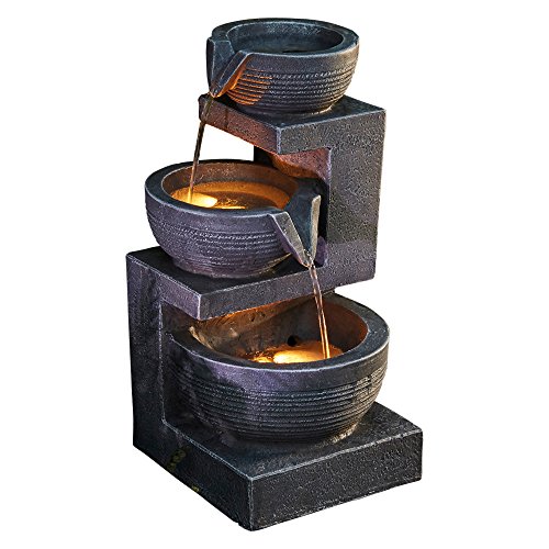 Garden Décor Primrose Tortoise Shell Wall Mounted Cascade Water Feature ...