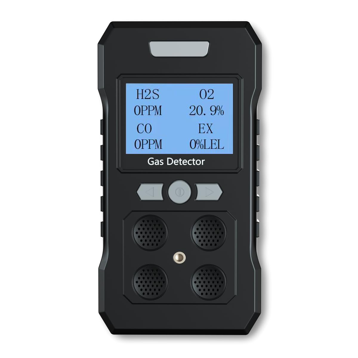 PULITONG Gas Detector, Portable 4 Gas Monitor with Audible & Visual Alarm，H2S,O2,CO and EX ...