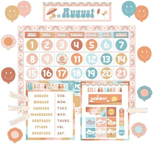 Amazon.com: Big Dot of Happiness Retro Pastel - Scalloped Classroom ...