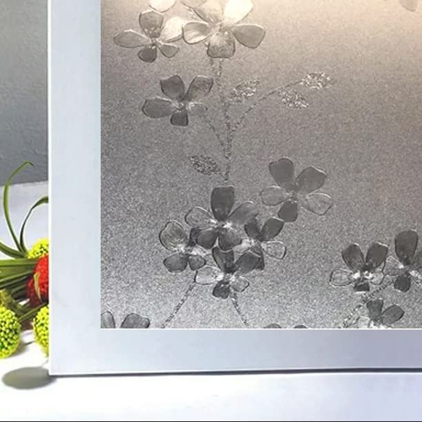 Buy SIA VENDORS Frosted Flower Pattern Window Privacy Film Glass Self ...
