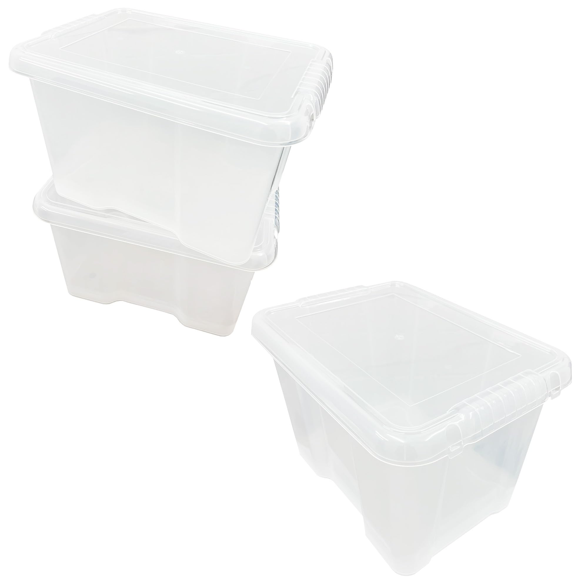 STAR SUPPLIES Pack Of 5 Large Clear Plastic Home Office 24 Litre ...