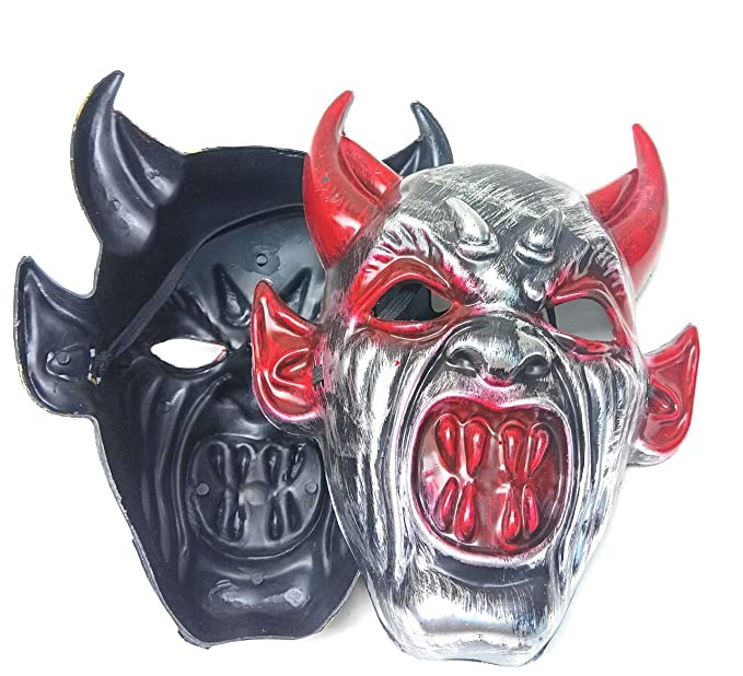 Buy BREK GIRLYZ ATTIRE Vampire Horn mask Costume Devil Plastic Mask ...