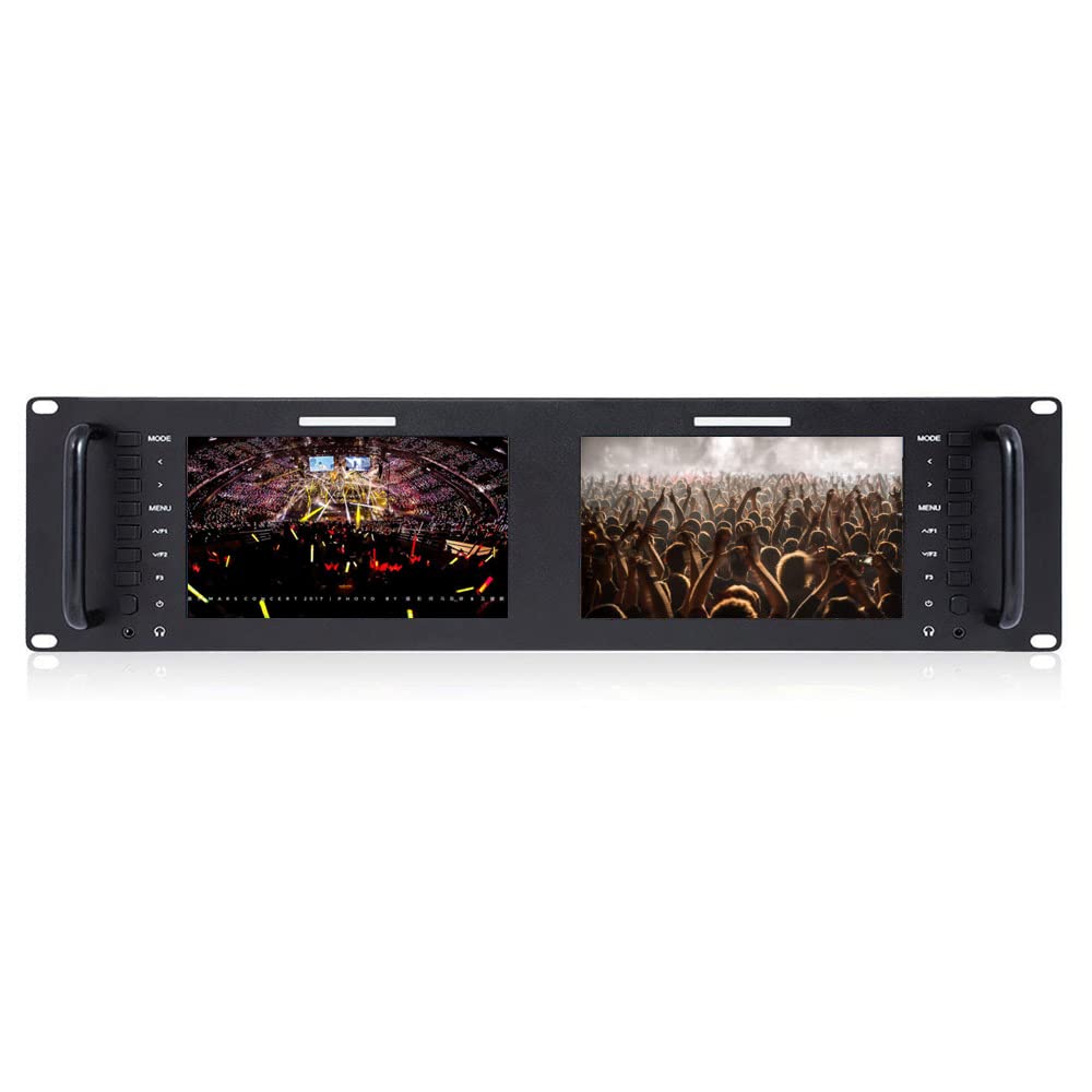Snapklik.com : SEETEC D71 Plus Dual 7" 3RU Rack Mount Monitor 4K HDMI ...