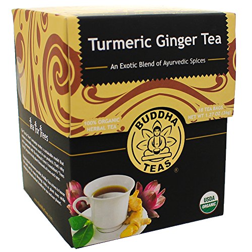 Turmeric Ginger Tea Organic Herbs 18 Bleach Free Tea Bags, 18 Count ...