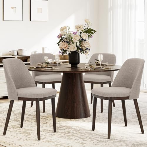 Amazon.com - COLAMY Upholstered Dining Chairs Set of 4, Modern Kitchen ...