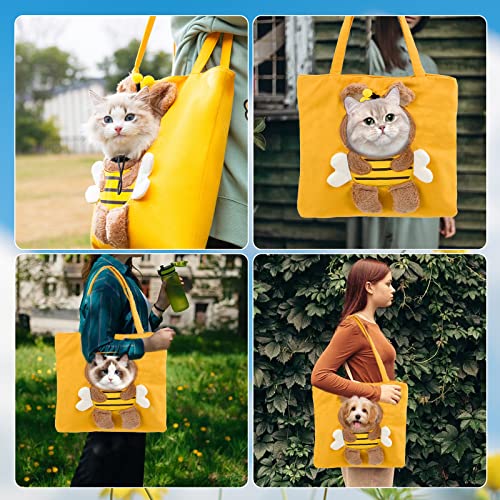 Cat Carrier Bag Cute Pet Canvas Shoulder Carrying Bag Bee Shape Cat ...