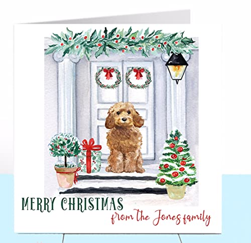 Cockapoo Christmas Card, Honey/Golden Coloured Dog, Cockerpoo Xmas, Dog ...