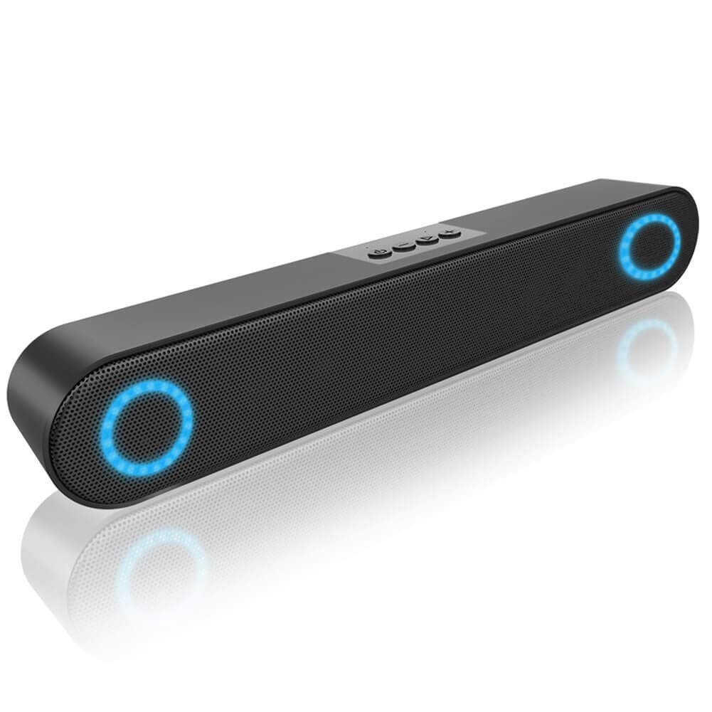 Buy LENRUE Computer Speaker, PC Wired Desktop Sound Bar with LED Lights ...