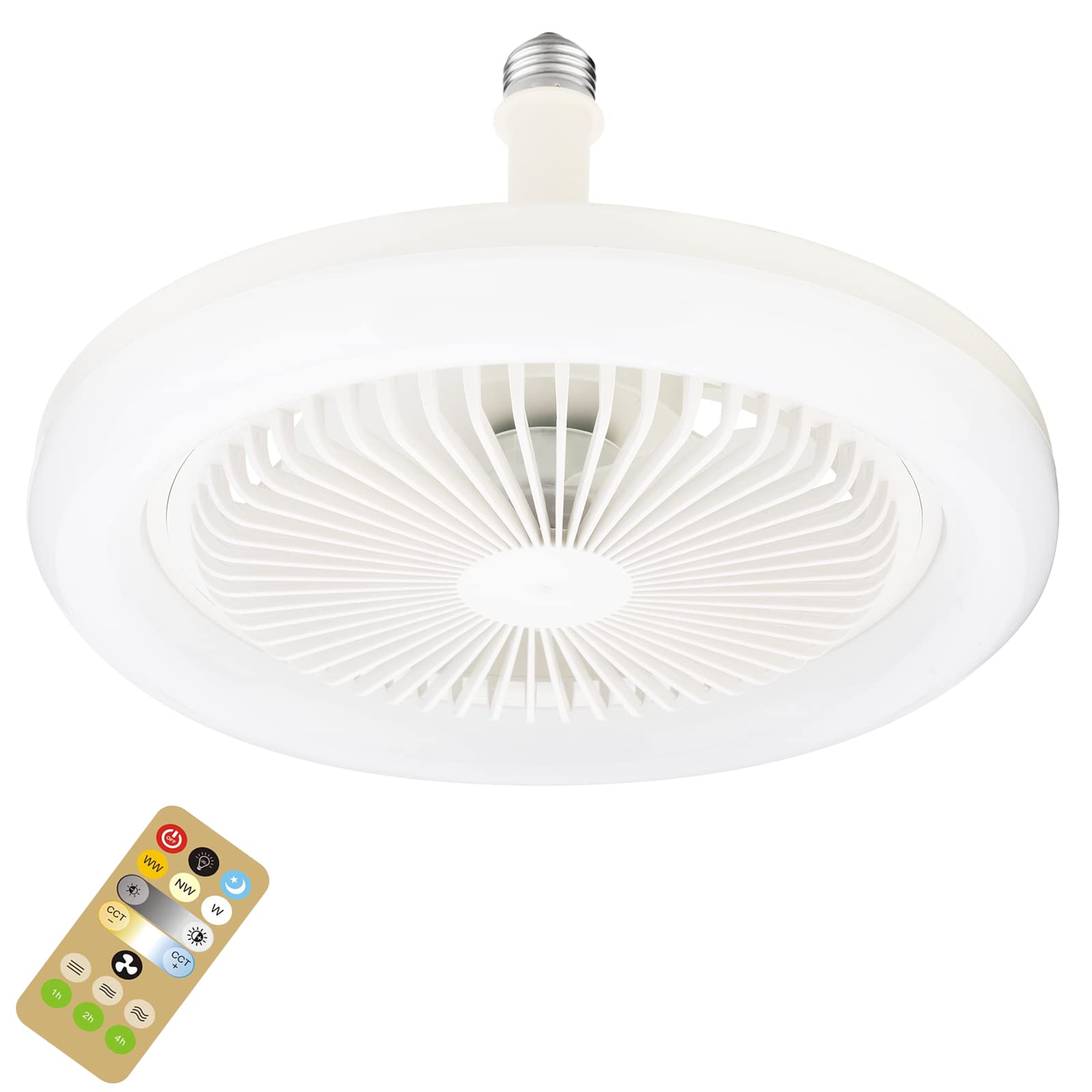 Yaoten Circulator Mini Fan with Led Light, E26 Extender Base, 10 in Led ...