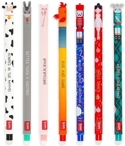 LEGAMI Set mit 7 Gelstiften aus der Reihe Farmyard und Nutcracker ...