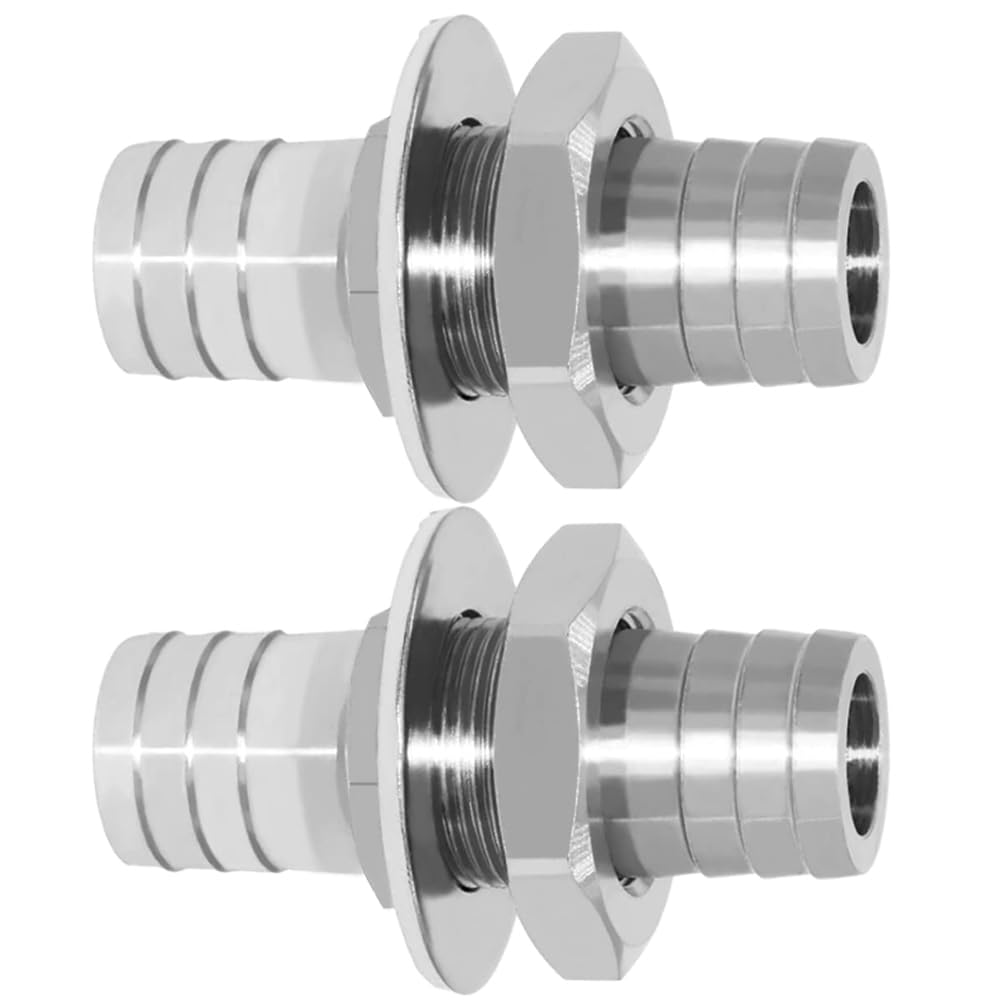 Amazon.com: Beduan 3/4" Hose Barb Thru-Bulk Bulkhead Straight Hex Union ...