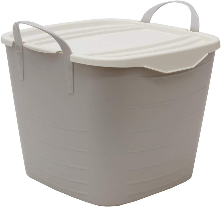 JVL Funktional Medium 25 Litre Plastic Storage Container with Lid, Grey ...