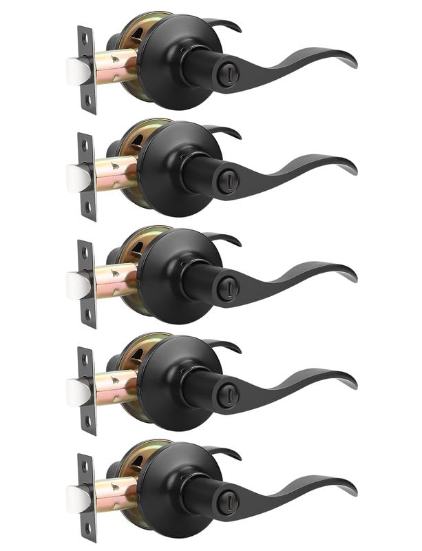 Amazon.com: Mengico 5 Pack Interior Door Lock,Black Door Handle ...