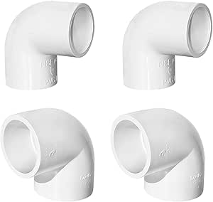 Amazon.com: 4Pcs 1-1/2" PVC 90 Degree Elbow Pipe Fitting, 2 Way Right ...