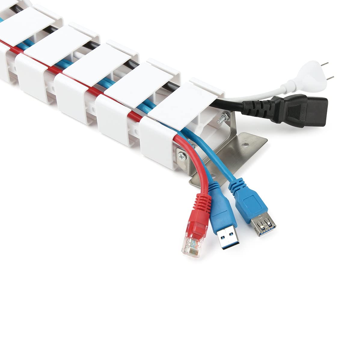 Flexible Desk Cable Duct XXL I Modular Swirl Structure I White – BigaMart