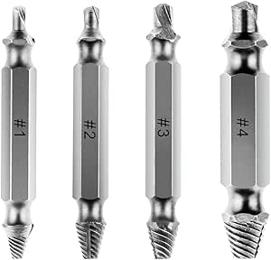 4 Pcs Double Head Damaged Screws Extractor Kit Stripped Screw Remover ...